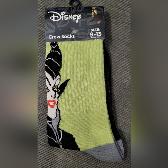 Disney | Underwear & Socks | Disney Nwt Villains Crew Socks Green And ...